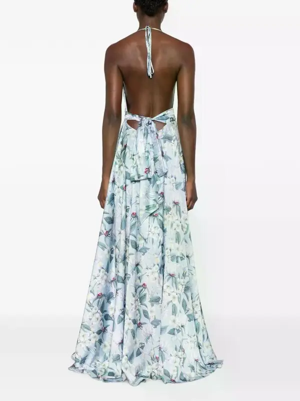 GIADA CURTI Floral Print Halterneck Maxi Dress