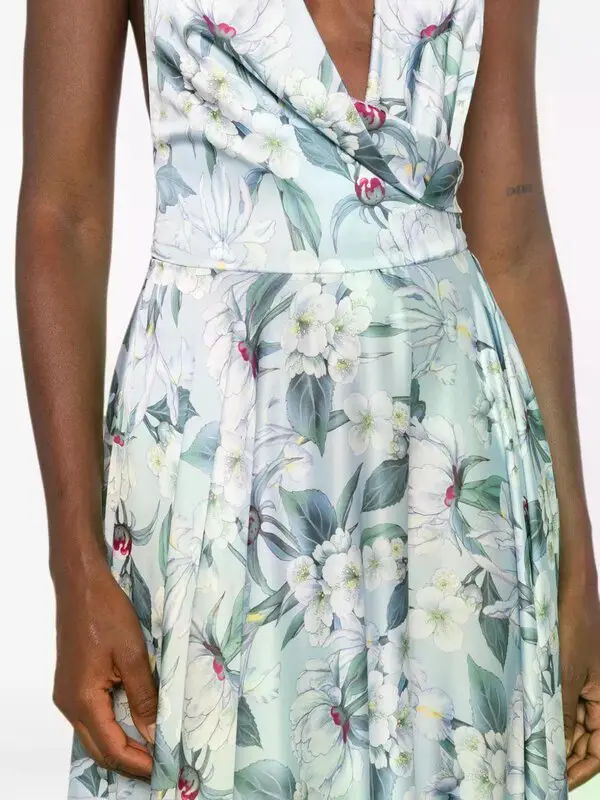 GIADA CURTI Floral Print Halterneck Maxi Dress