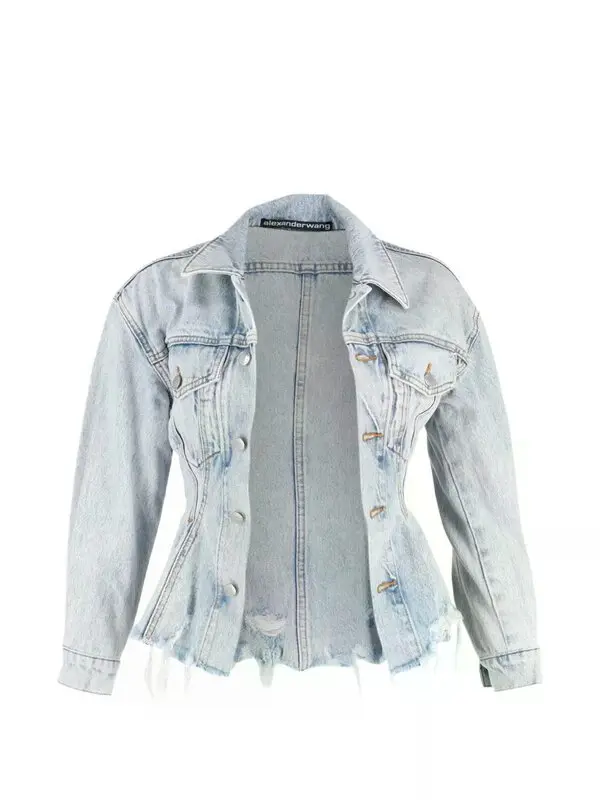 ALEXANDER WANG Sculpted Raw-hem Denim Jacket