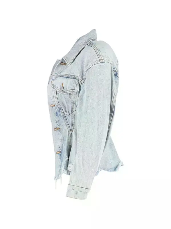 ALEXANDER WANG Sculpted Raw-hem Denim Jacket