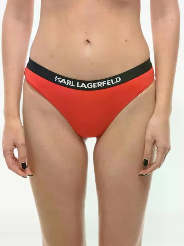 Karl Lagerfeld Logo-waistband Bikini Briefs - Red