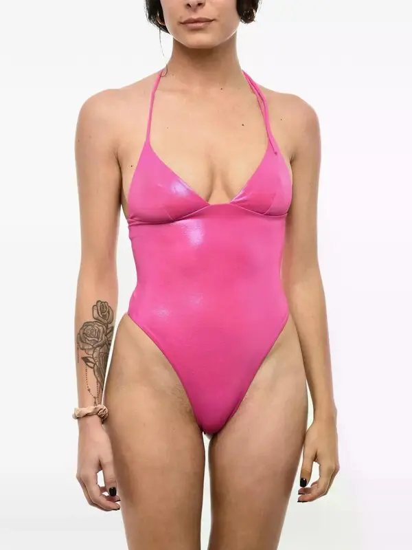 Dsquared2 Glitter Logo-embossed Swimsuit - Pink