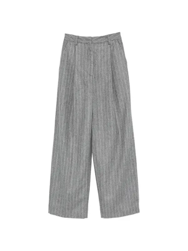 THELATEST E-axel Pinstriped Wide Leg Trousers
