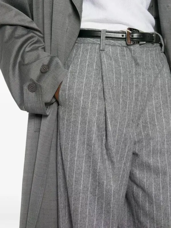 THELATEST E-axel Pinstriped Wide Leg Trousers