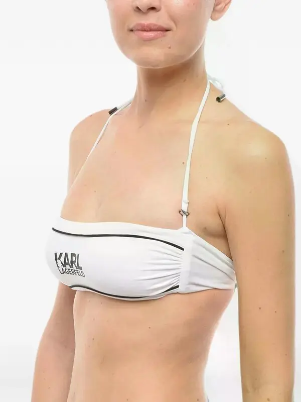Karl Lagerfeld Logo-print Bikini Top