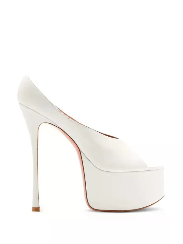 Amina Muaddi Anok 155 Plateau Slippers - White