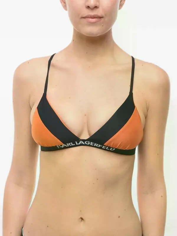 Karl Lagerfeld Logo-print Triangle Bikini Top