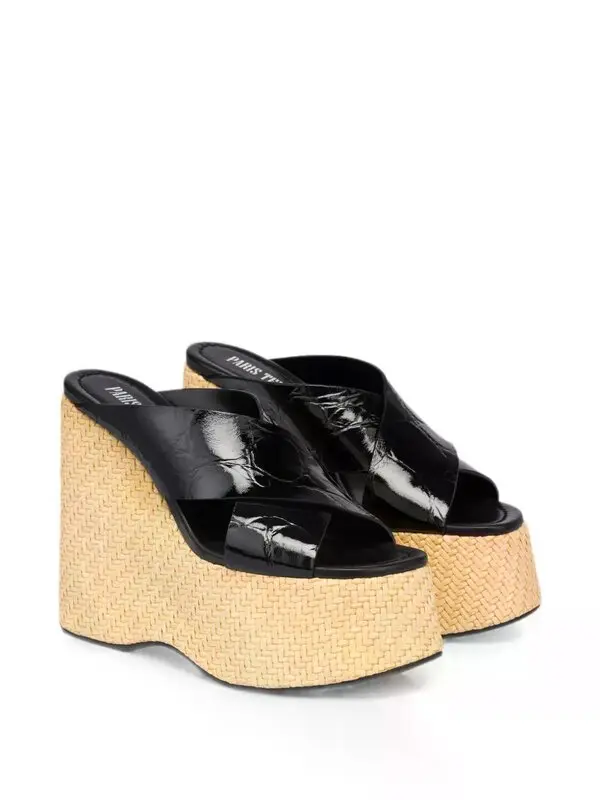 Paris Texas Mara Crocodile-effect Wedge Sandals