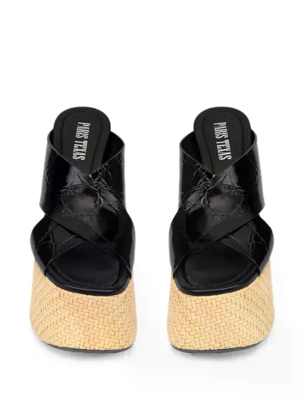 Paris Texas Mara Crocodile-effect Wedge Sandals