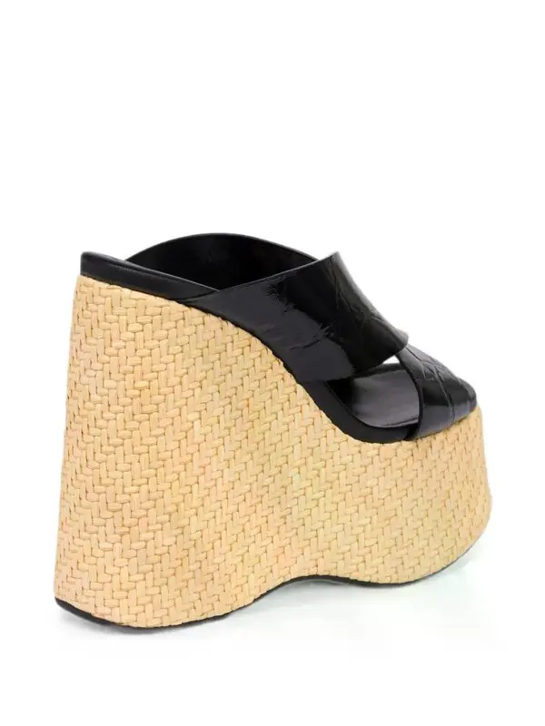 Paris Texas Mara Crocodile-effect Wedge Sandals