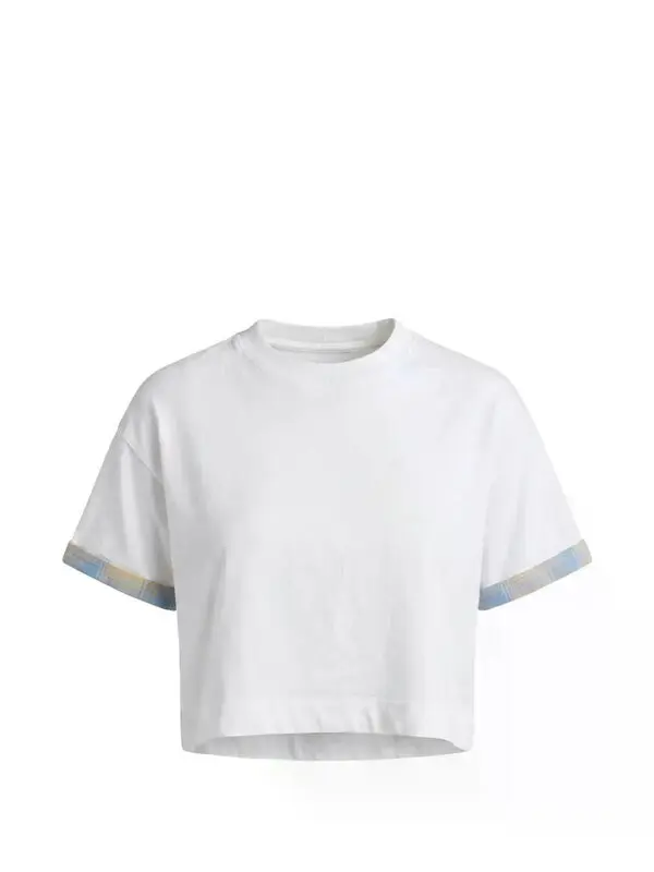 ASKK NY Check Cuff Cropped T-shirt