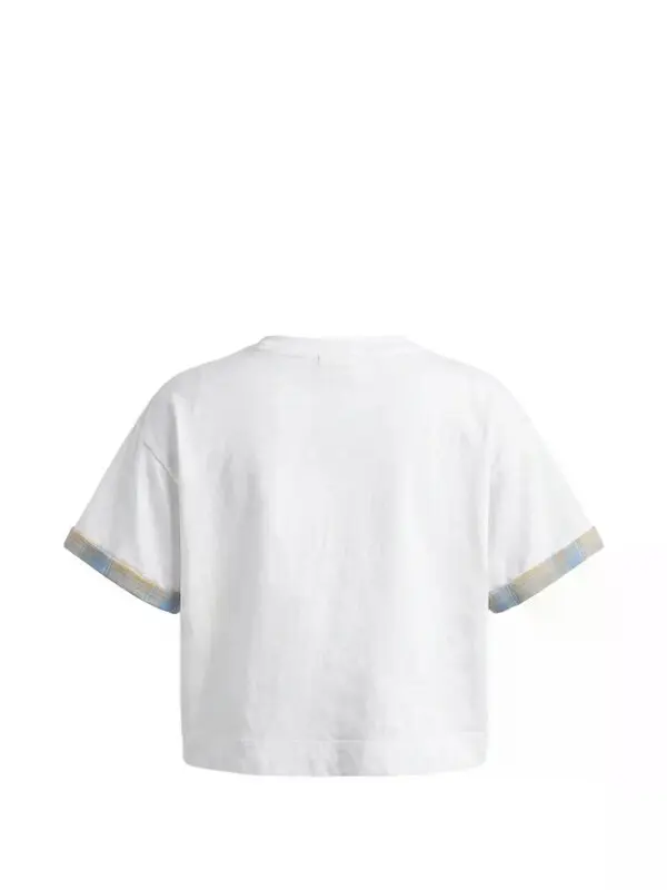 ASKK NY Check Cuff Cropped T-shirt