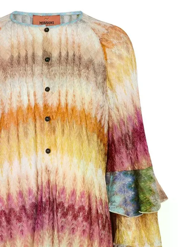 Missoni Zigzag Knit Ruffled-sleeve Mini Dress