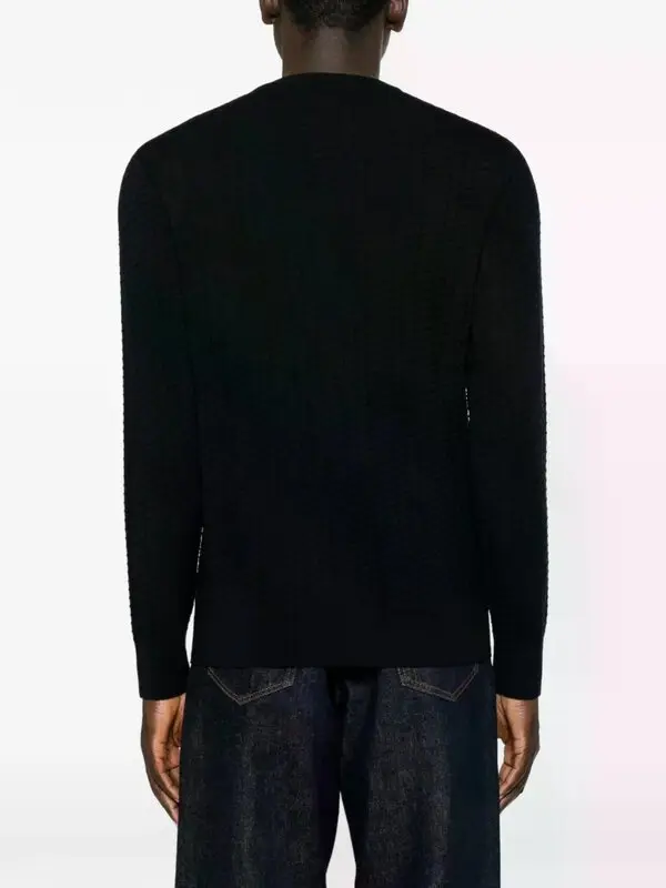 Giorgio Armani Virgin Wool Textured Crewneck Sweater