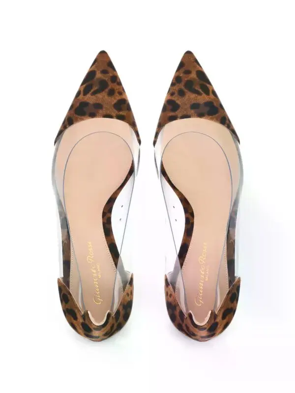 GIANVITO ROSSI Plexi 85 Leopard-print Pumps