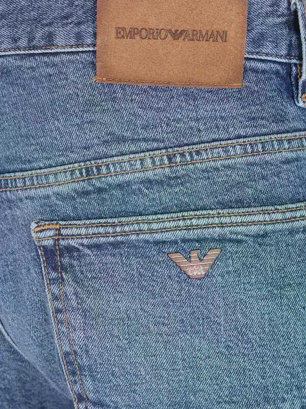 Emporio Armani Logo Plaque Wide-leg Jeans