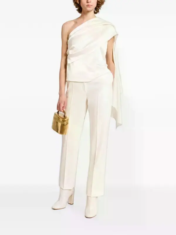 Alberta Ferretti Pressed-crease Straight-leg Trousers - White