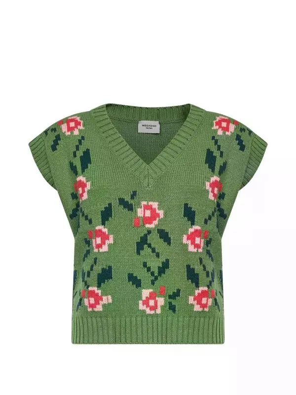 Max Mara Floral Intarsia-knit Sweater