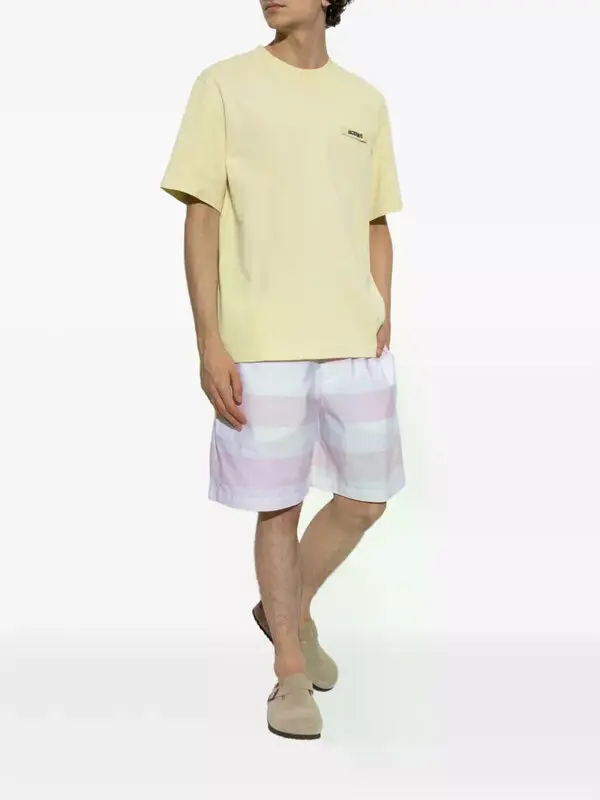 Jacquemus Striped Jacquard-pattern Shorts - White
