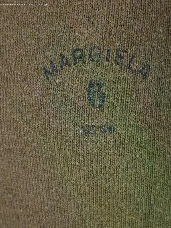 MAISON MARGIELA Logo Print Distressed Hem Skirt