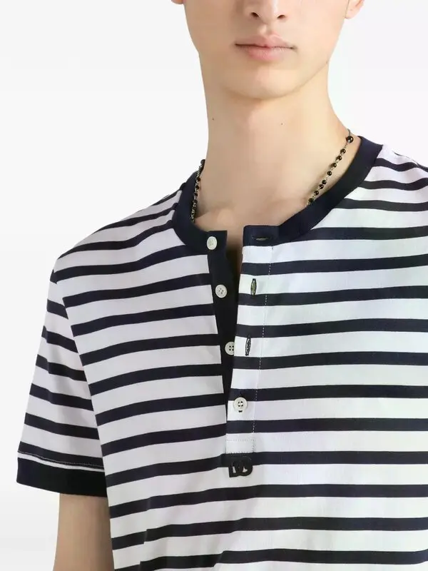 Dolce & Gabbana Serafino Striped Cotton T-shirt