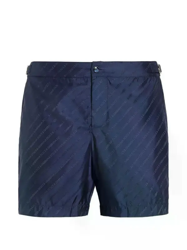 Dolce & Gabbana Jacquard Logo Swim Boxers - Blue