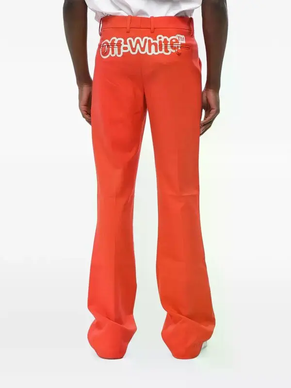 Off-White Logo-print Bootcut Trousers