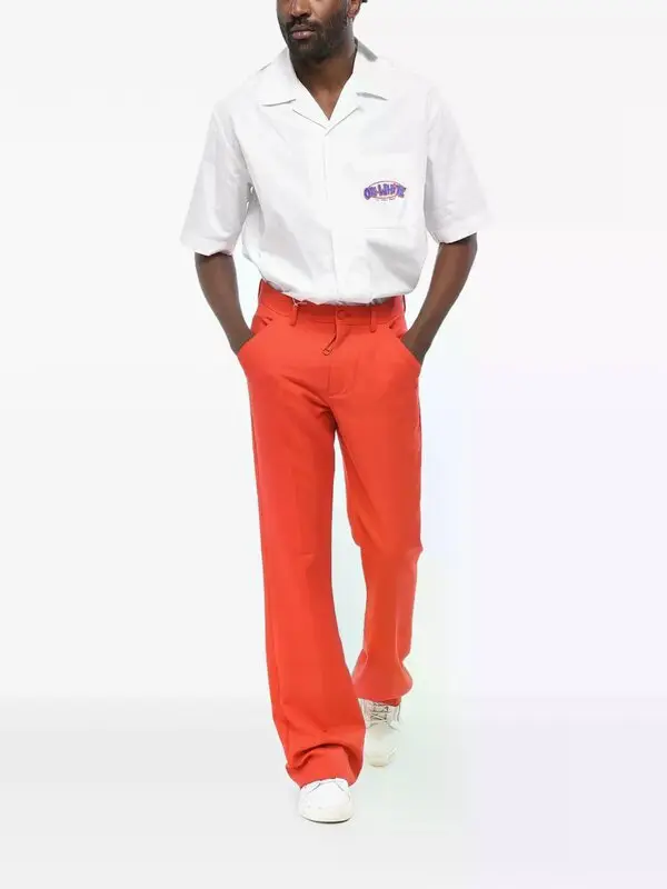 Off-White Logo-print Bootcut Trousers