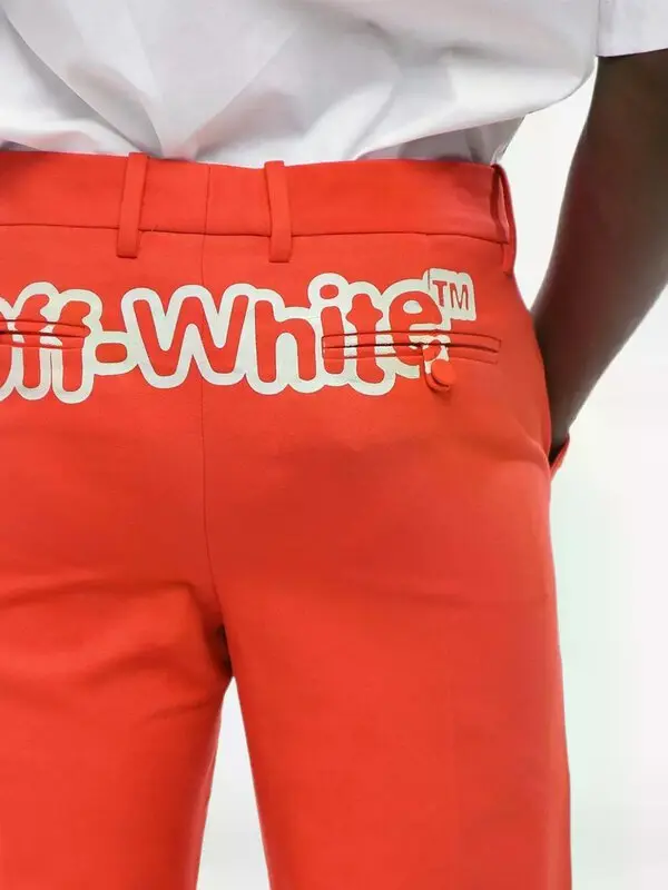 Off-White Logo Print Bootcut Trousers
