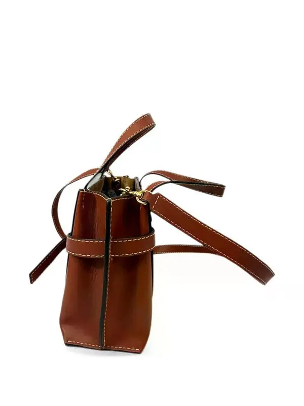 Loewe Gate Knotted Leather Tote Bag - Brown