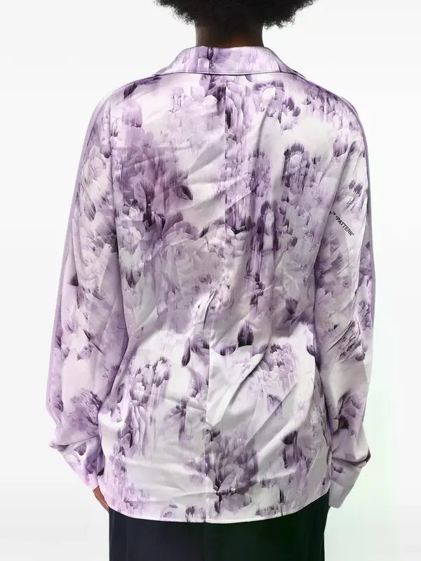 Off-White Floral-print Satin Shirt