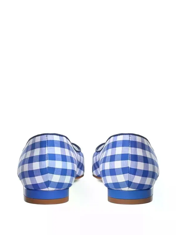 Manolo Blahnik Alexa Gingham Print Button-embellished Pumps - Blue