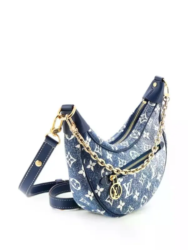LOUIS VUITTON Loop Handbag Monogram Jacquard Denim Hobo Bag