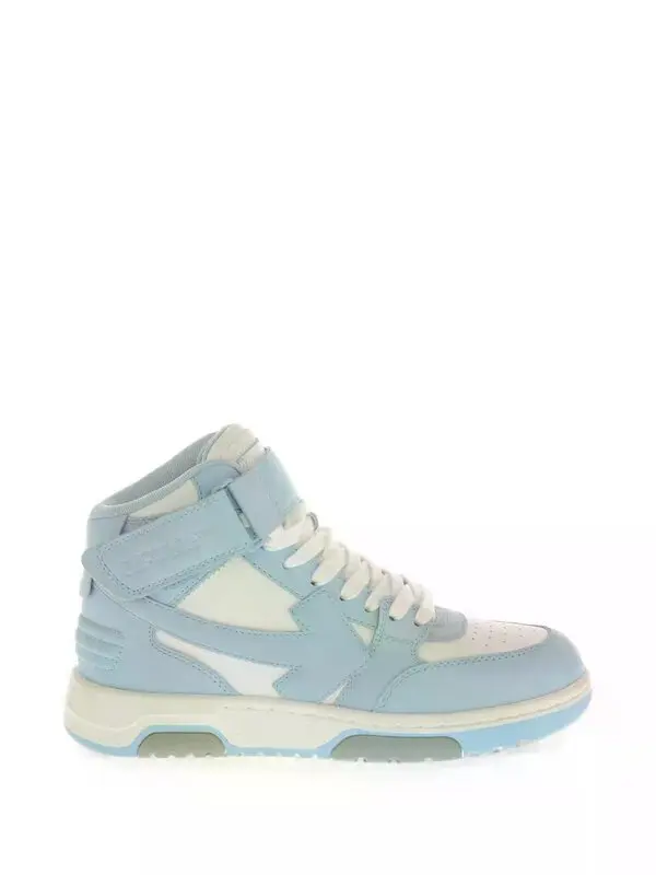 Off-White Mid-top Sneakers With Touch-strap Closure - Blue