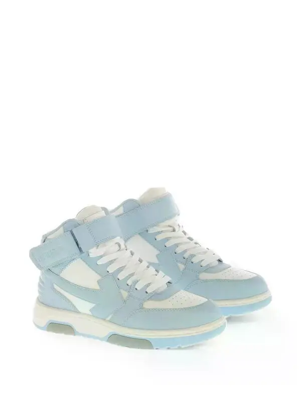 Off-White Mid-top Sneakers With Touch-strap Closure - Blue