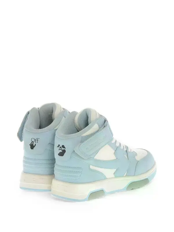 Off-White Mid-top Sneakers With Touch-strap Closure - Blue