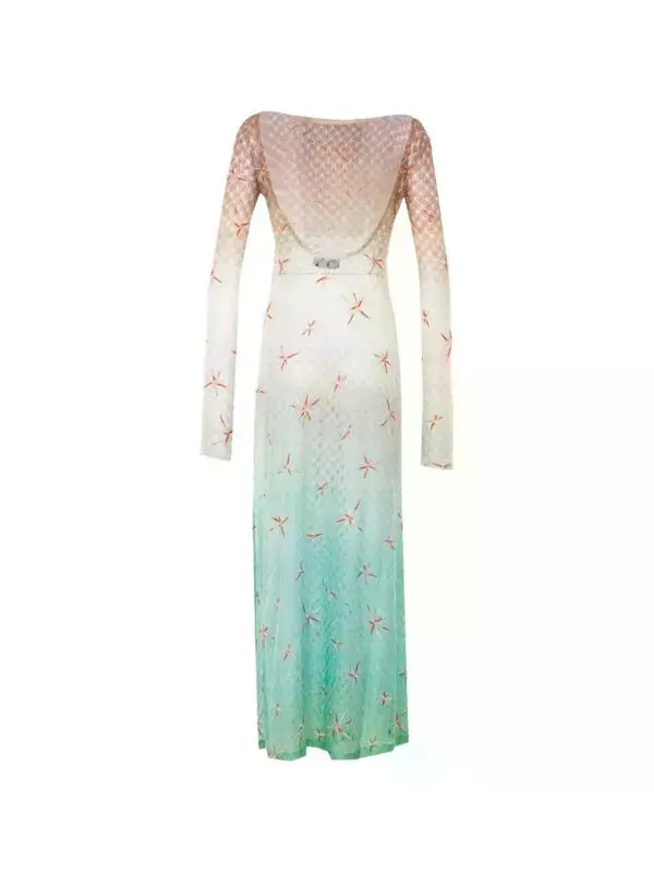 Missoni Lamé Viscose Dégradé Spiderweb Motif Maxi Cover-up Dress