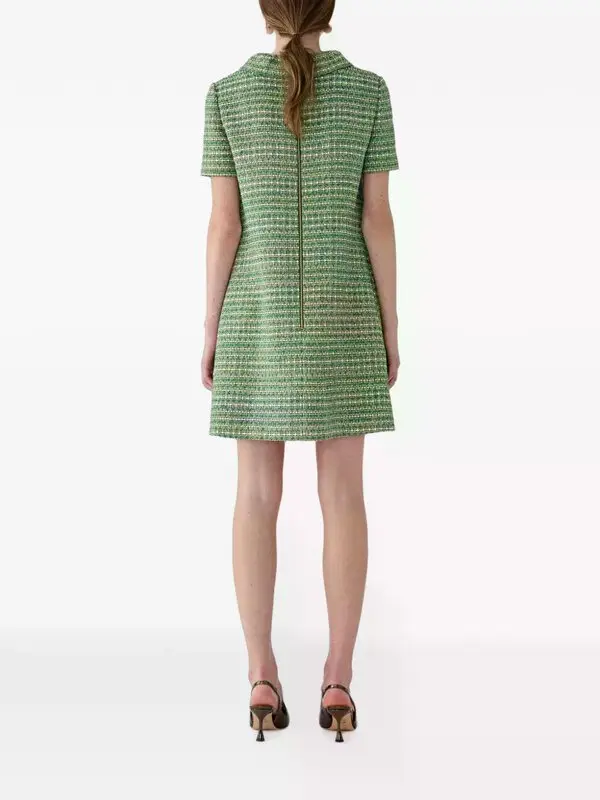 Carolina Herrera Button-up Tweed Shift Mini Dress