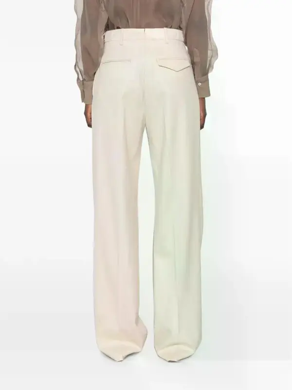 BERWICH Herringbone Pleated Wide-leg Trousers