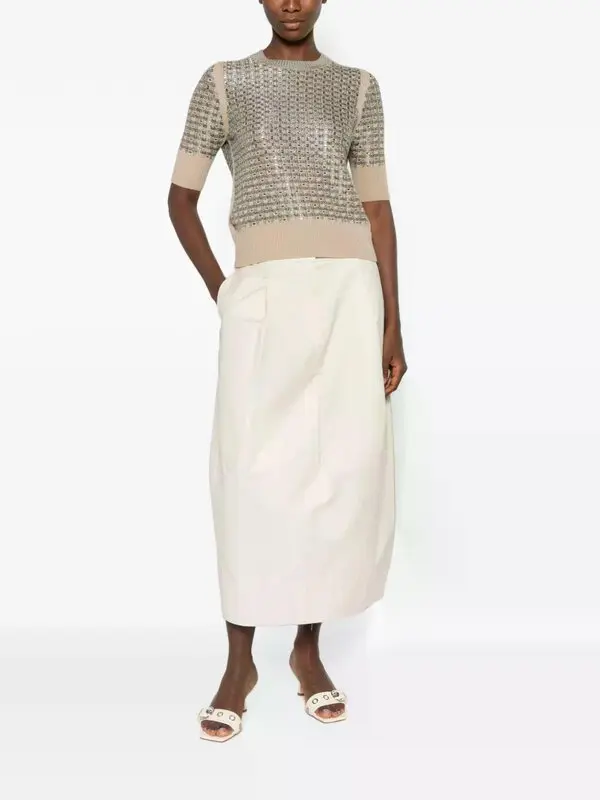 Ermanno Scervino Sequin-embellished Checkered Wool Sweater