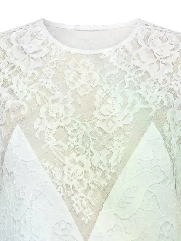 N°21 Lace-panelled Sleeveless Top - White