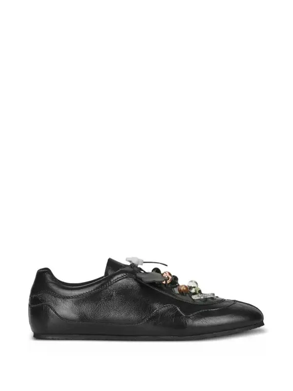 Cecilie Bahnsen Blaise Bead-embellished Leather Sneakers