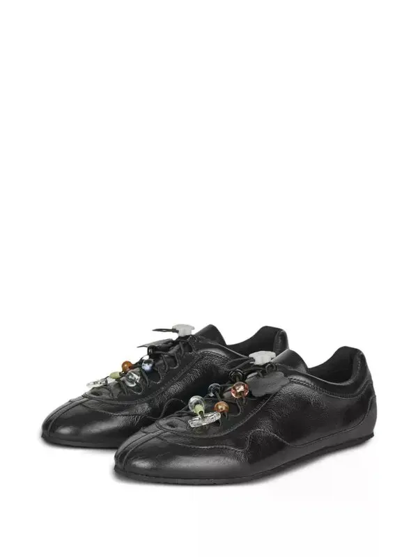 Cecilie Bahnsen Blaise Bead-embellished Leather Sneakers