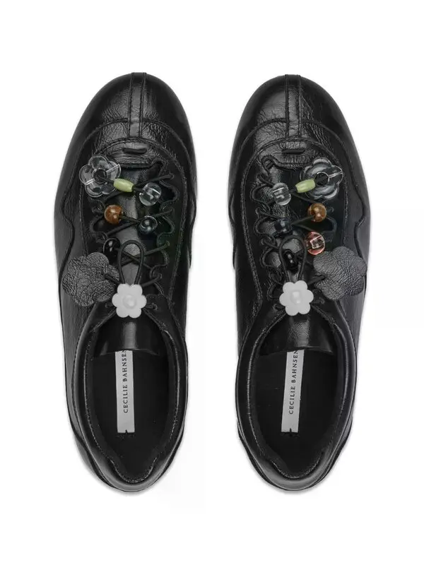 Cecilie Bahnsen Blaise Bead-embellished Leather Sneakers
