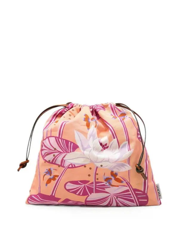 Loewe Canvas Pouch With Waterlily Print