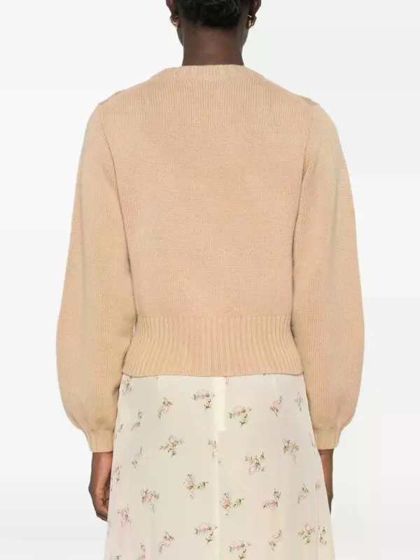 ALLUDE Ribbed-trim Long-sleeve Sweater