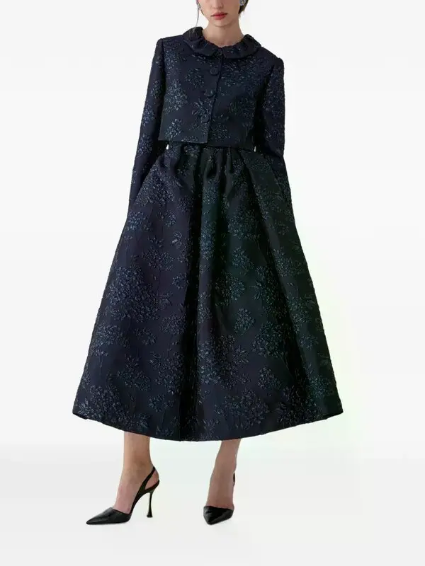 Carolina Herrera Floral-jacquard Cropped Jacket