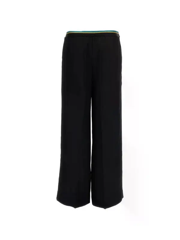 Plan C Elasticated-waistband Straight-leg Trousers