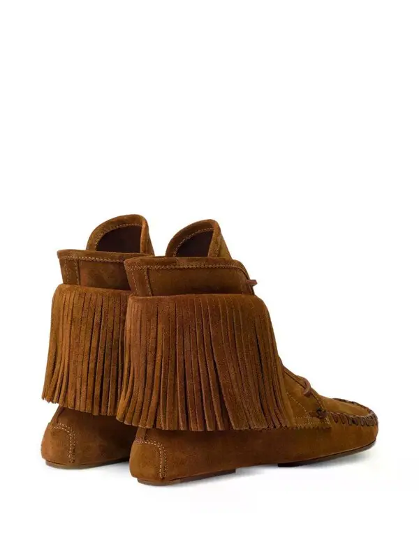 Paris Texas Indiana Fringed Ankle Boots - Brown
