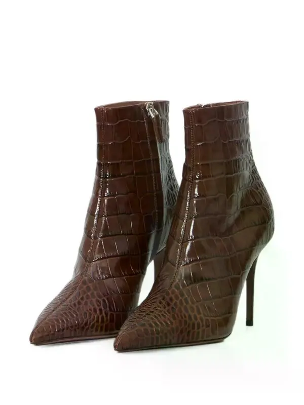 Paris Texas Vera 85 Crocodile-print Ankle Boots